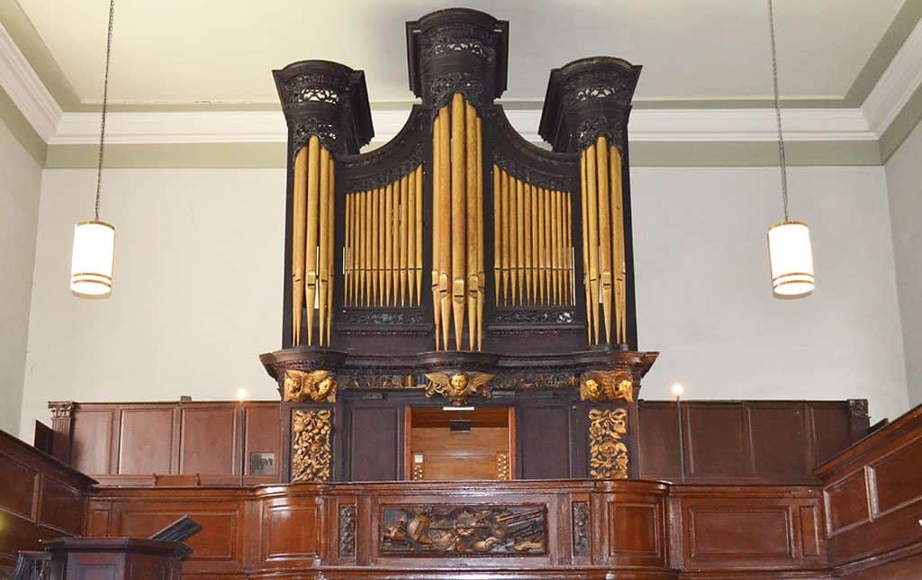 The beautifully carved Organ Trophy on the Organ in St. Michan's Church ...